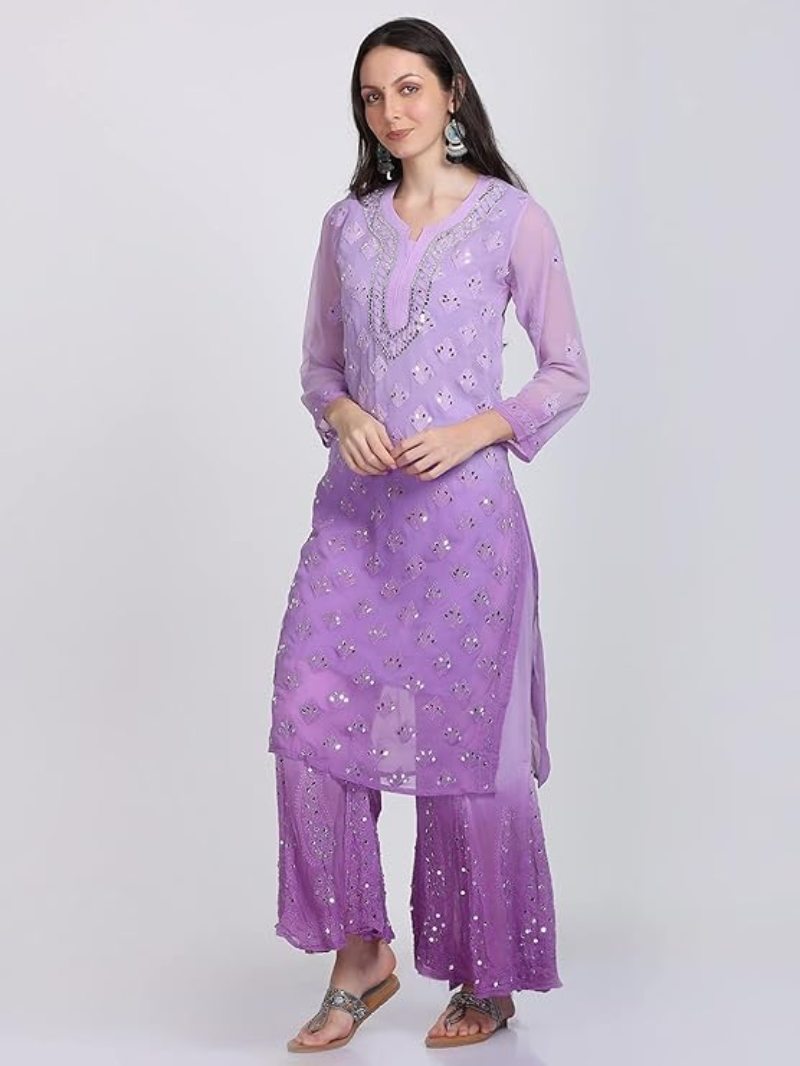 Best Chikankari Kurti With Mirror Work in India